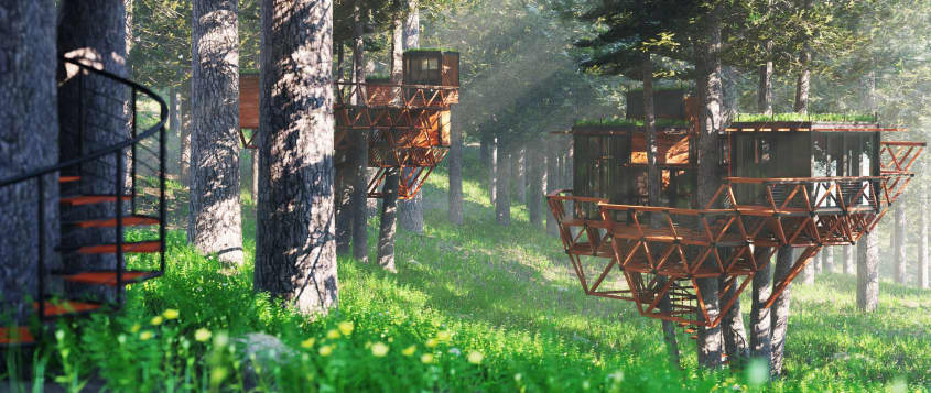 These Charming Treehouse Villages Blend Into Nature | Apartment Therapy