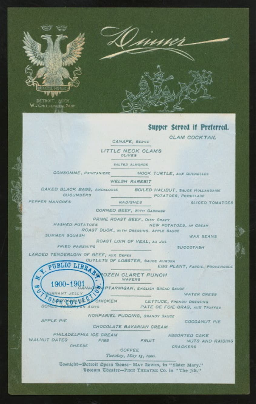 Print and Hang! Menus from the New York Public Library | The Kitchn