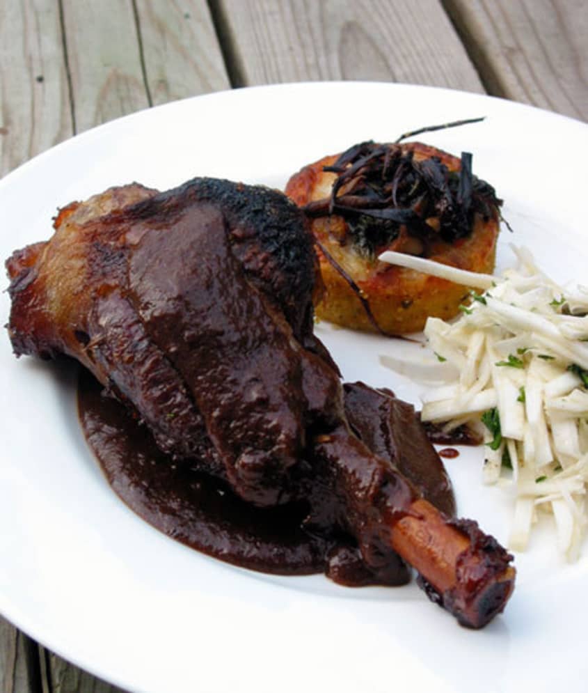Recipe: Braised Goat Shanks with Prune, Shallot, and Brandy Reduction ...