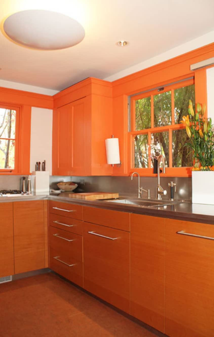 Steven’s Bright Orange & Modern Kitchen | The Kitchn