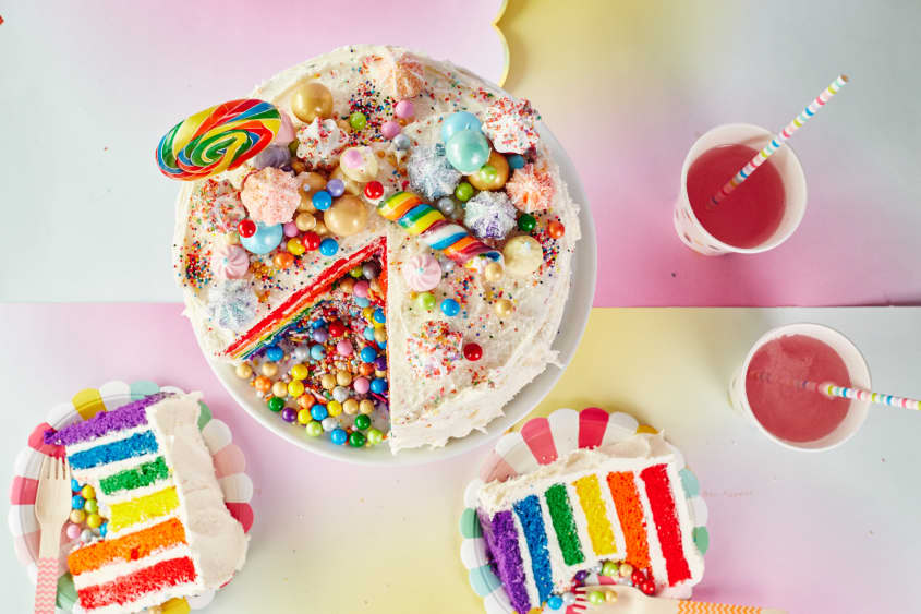 How To Make a Rainbow Layer Cake with a Candy Surprise Inside | The Kitchn