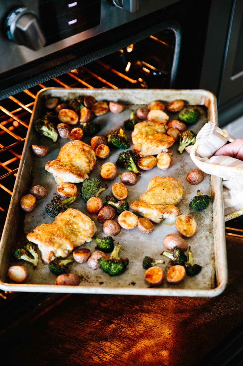 How To Make a Chicken and Roasted Vegetable Sheet Pan Meal | The Kitchn
