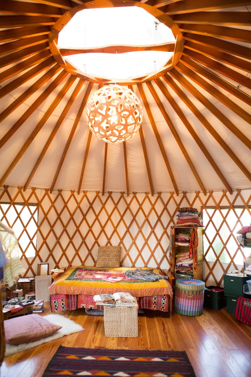 Workspace Tour: A Boho Backyard Dream Office in a Yurt | Apartment Therapy
