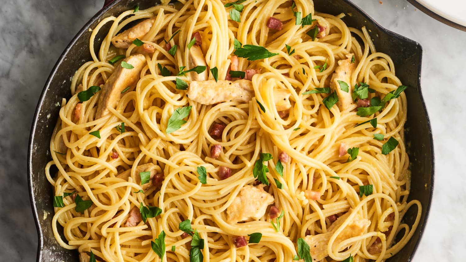 how to make spaghetti chicken carbonara