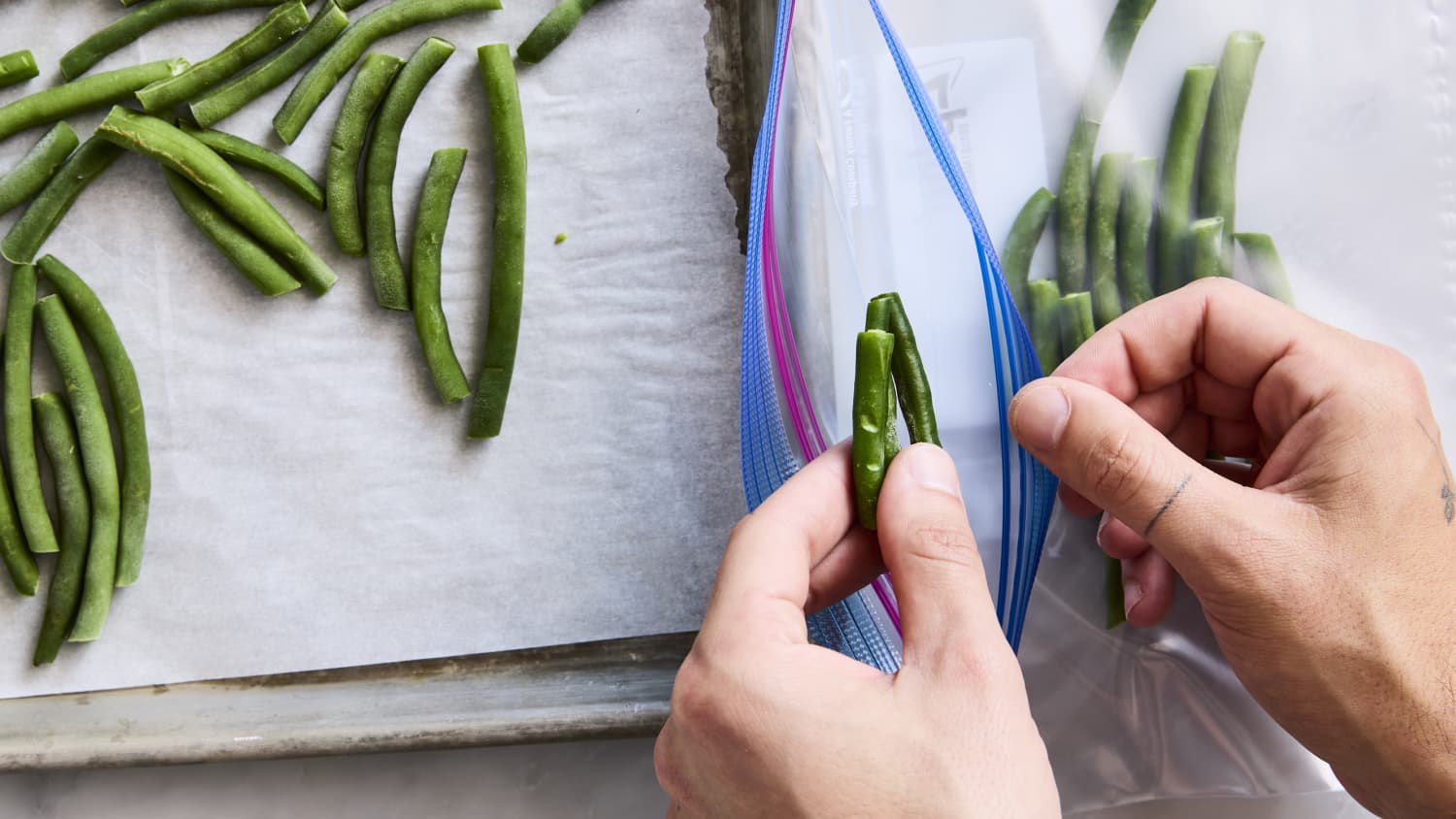how to prepare green and yellow beans for freezing