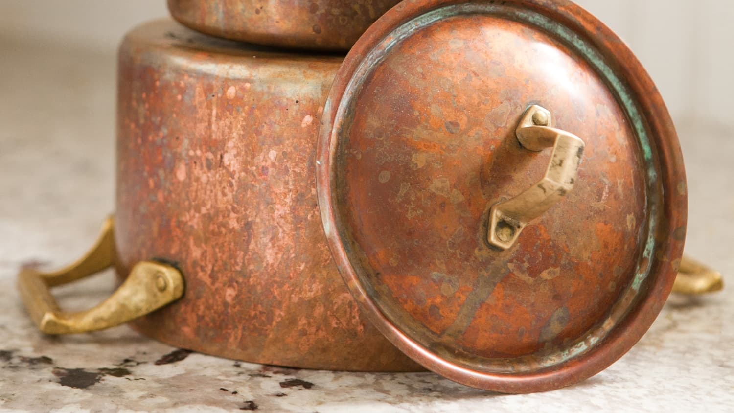 old copper pan