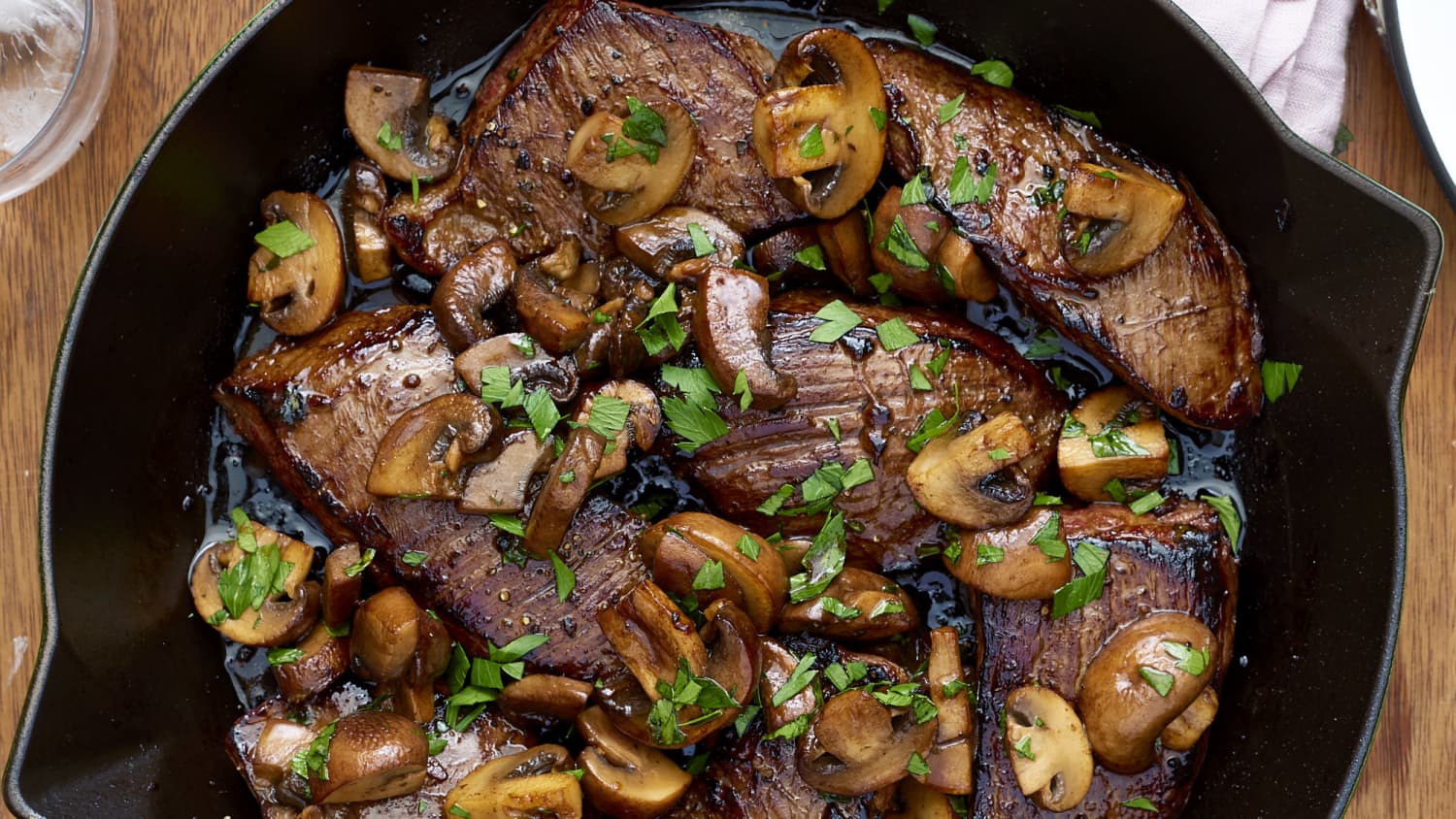 Easy Balsamic Glazed Steak Tips and Mushrooms