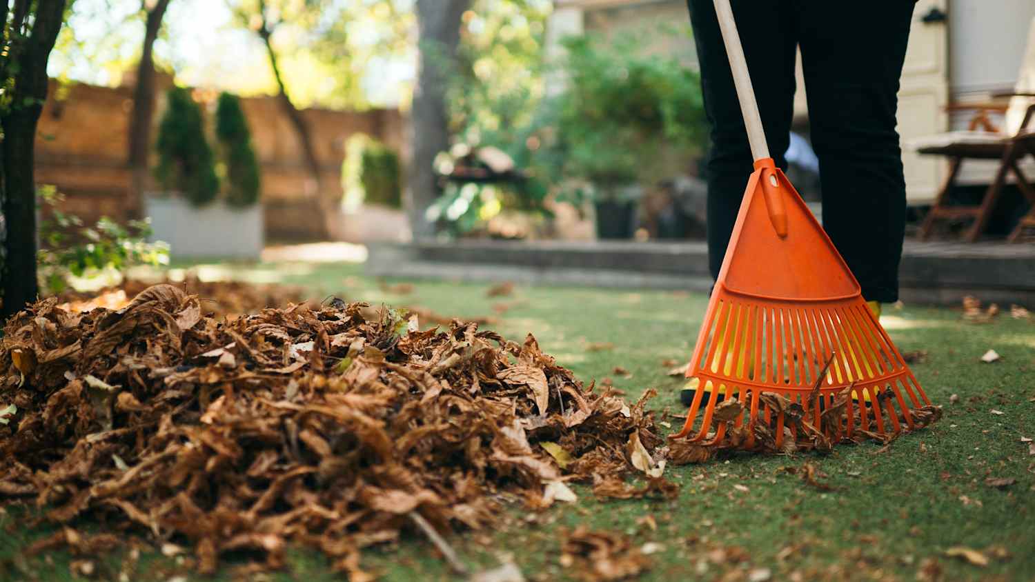 raking leaves hack