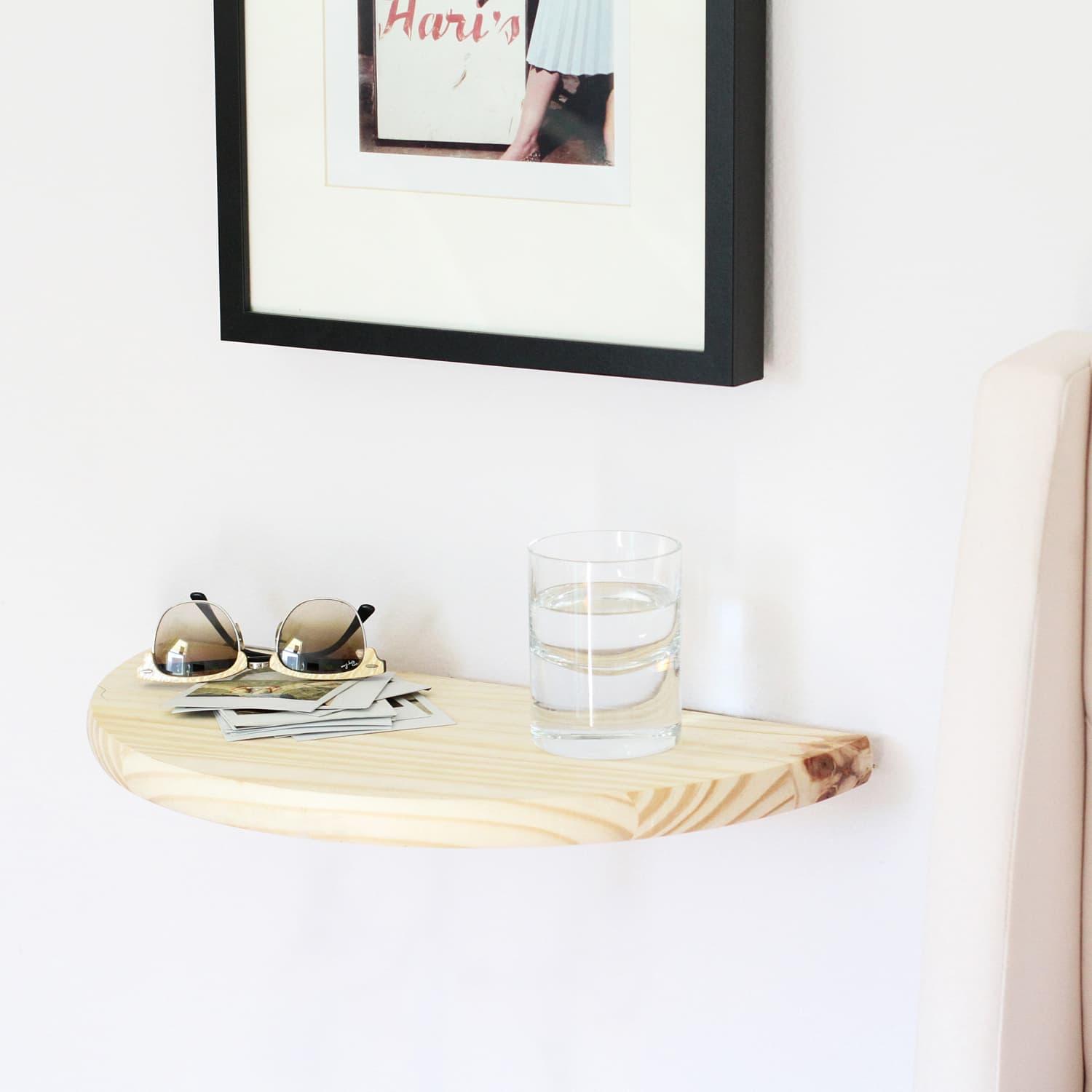 half circle shelf unit