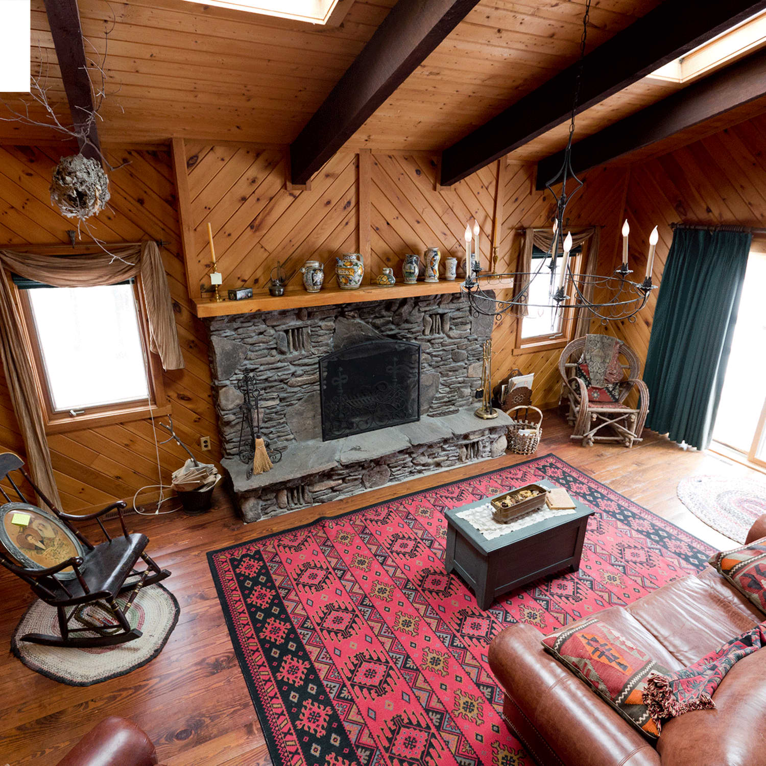 log cabin interior paneling