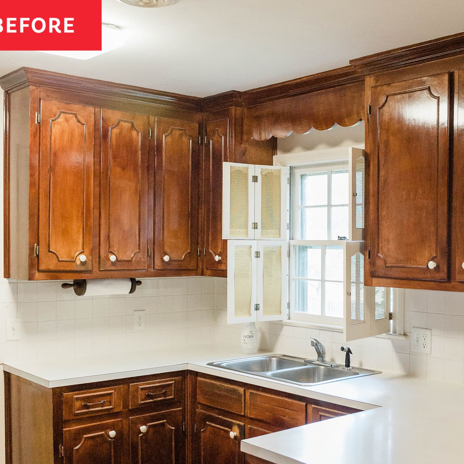are brown cabinets outdated