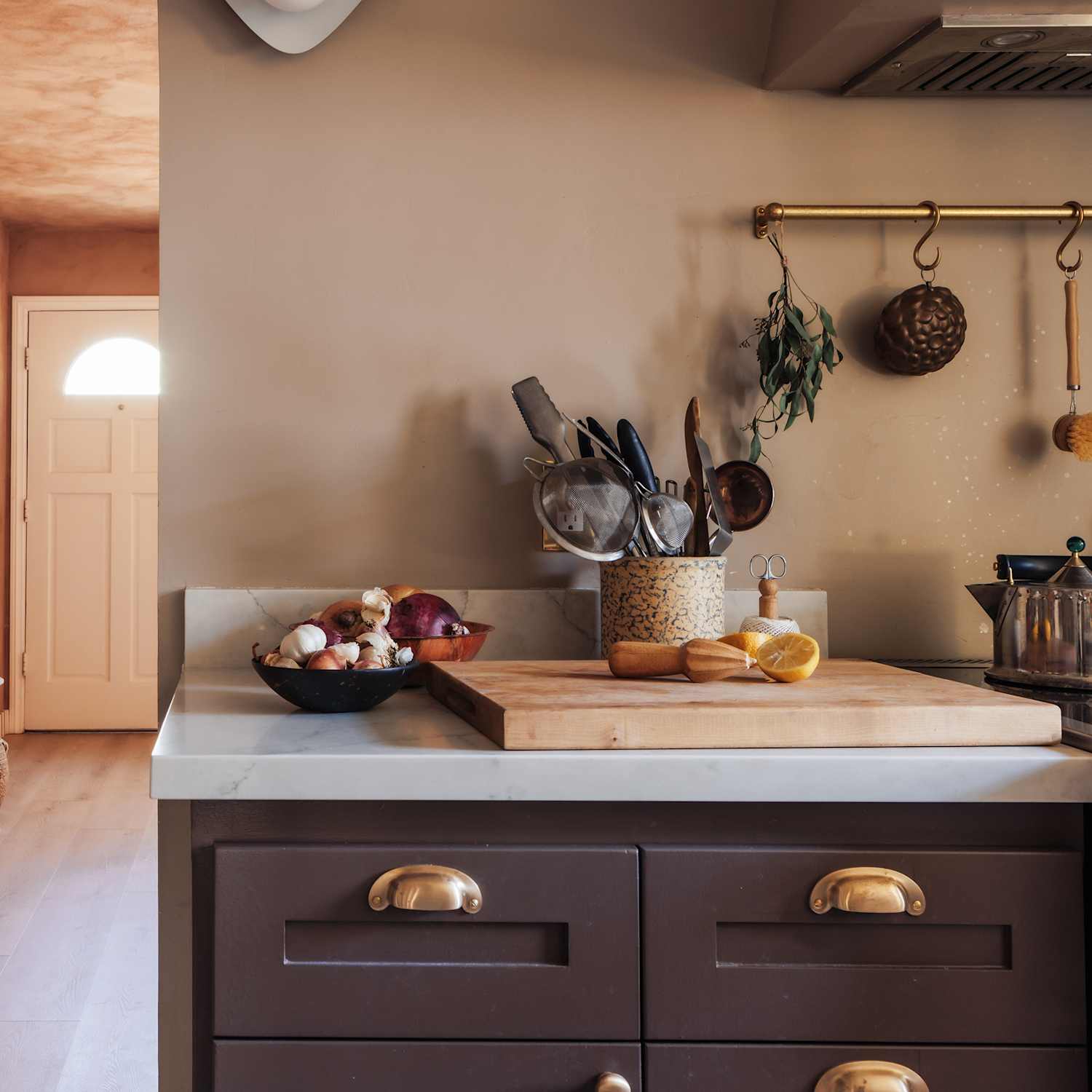 small brown cupboard