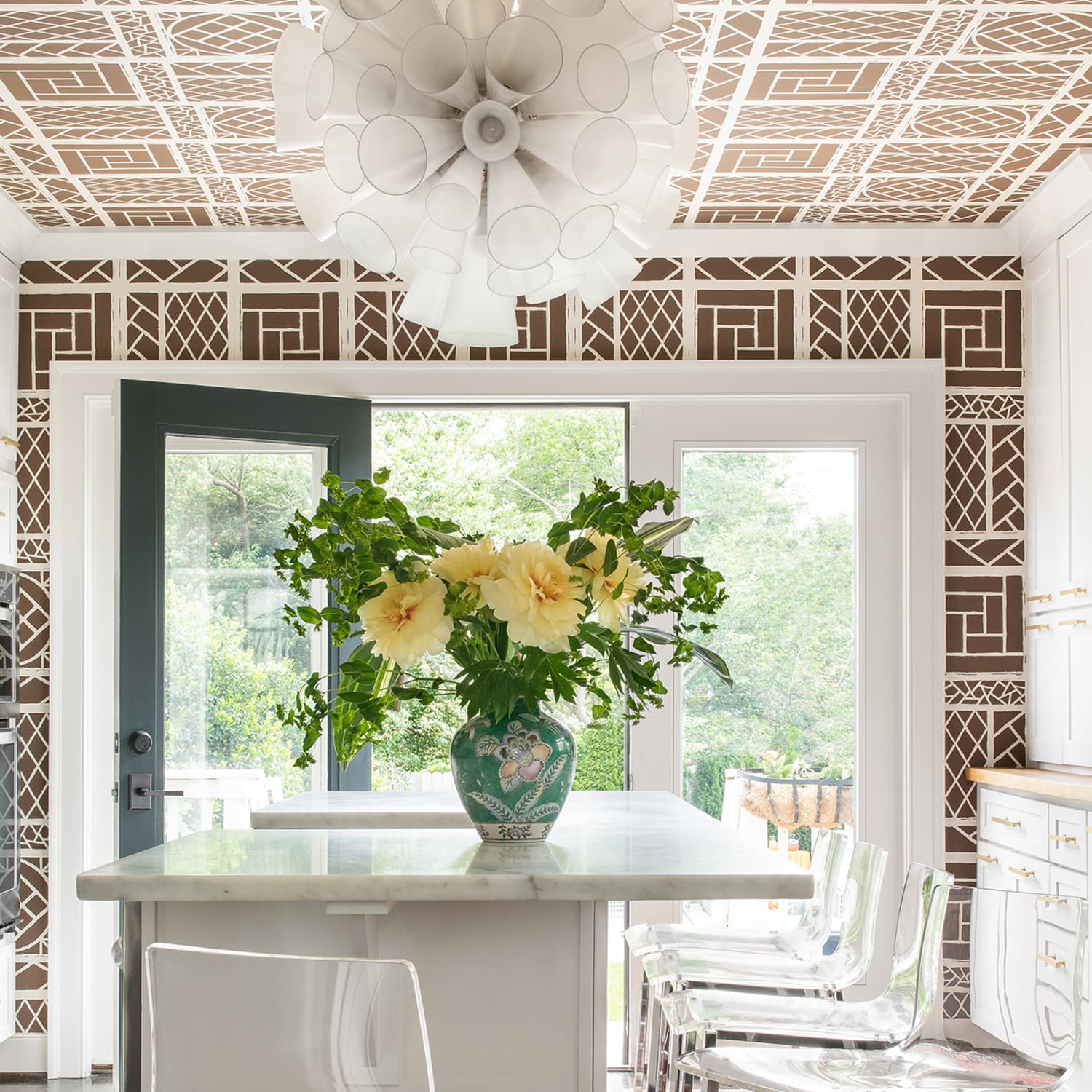 dining room wallpaper ceiling