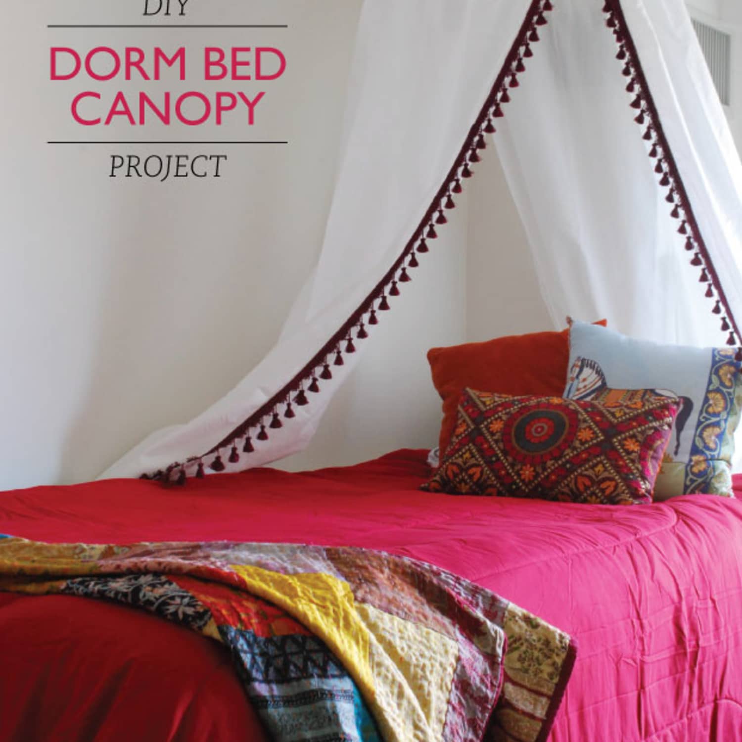Diy Bed Canopy Dorm We Built A Canopy For My Sister's Bed In Her New