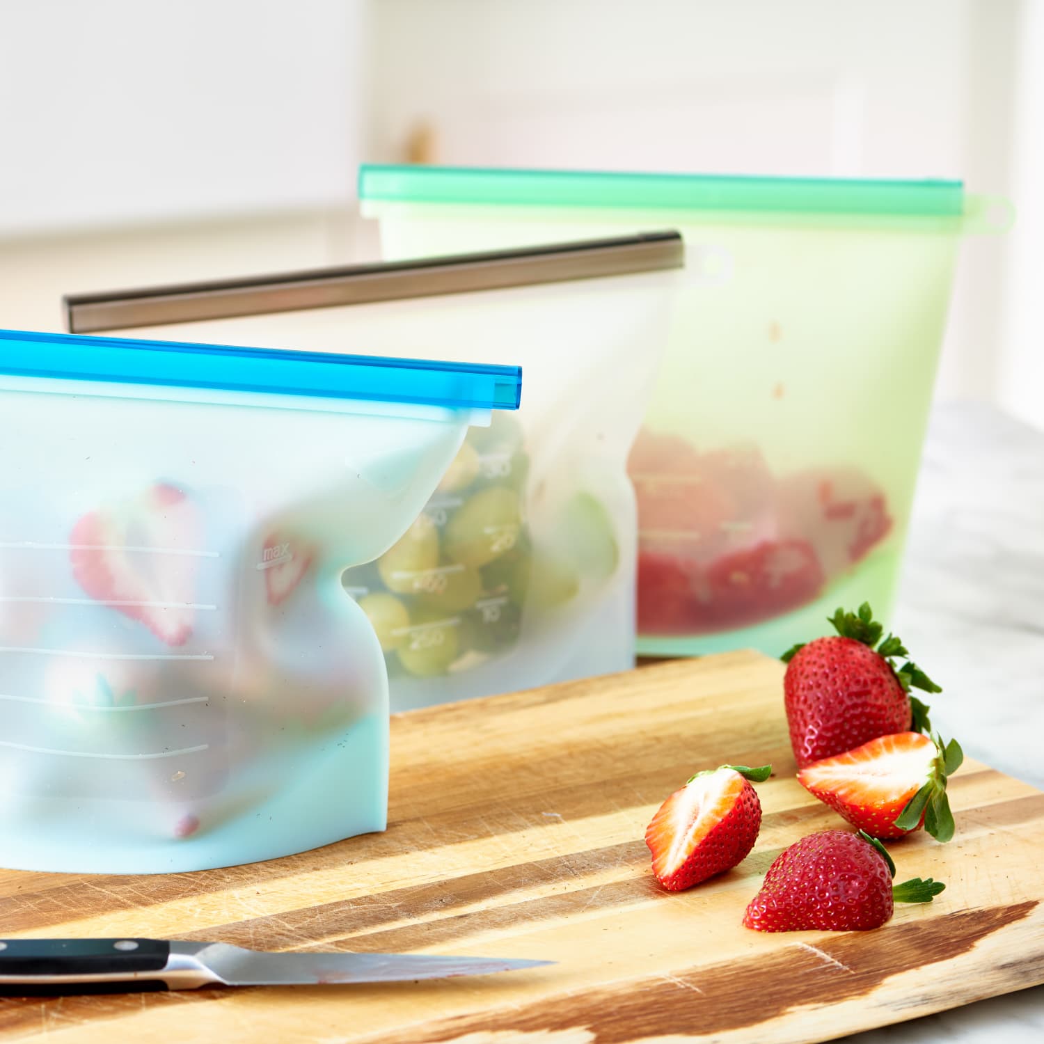 Reusable Ziplock Bags Silicone Food Storage Apartment Therapy