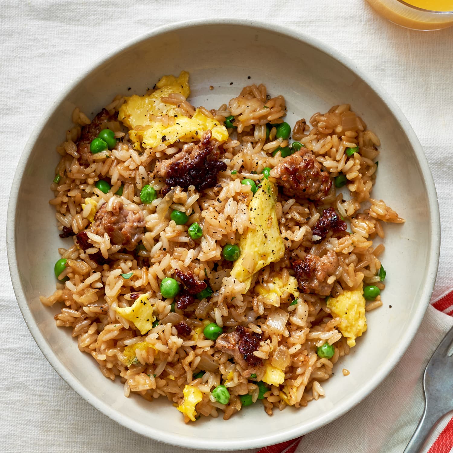 how to cook fried rice with egg and sausage