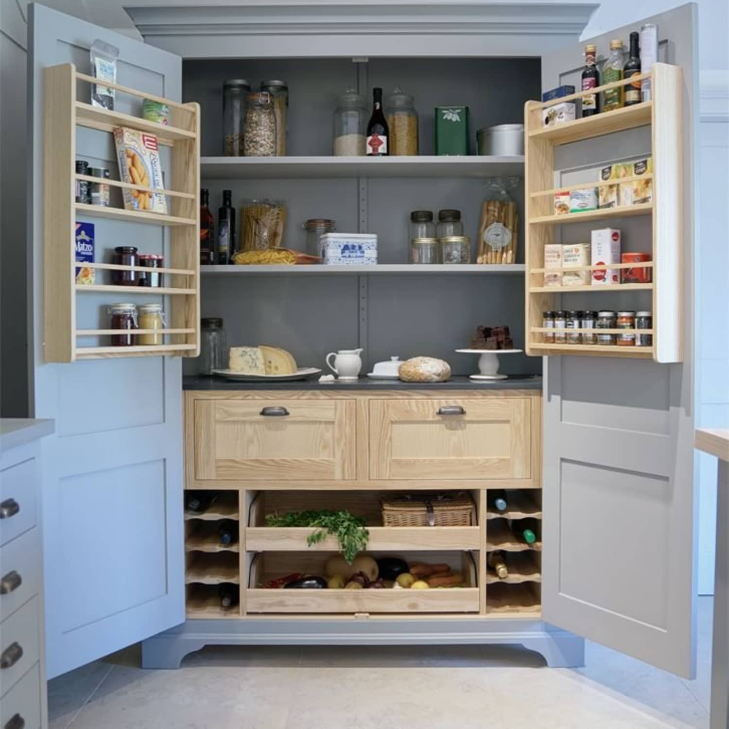 Kitchen Larder Pantry And Drawer WITH Spice Racks 40 Cm And 50 Cm Deep