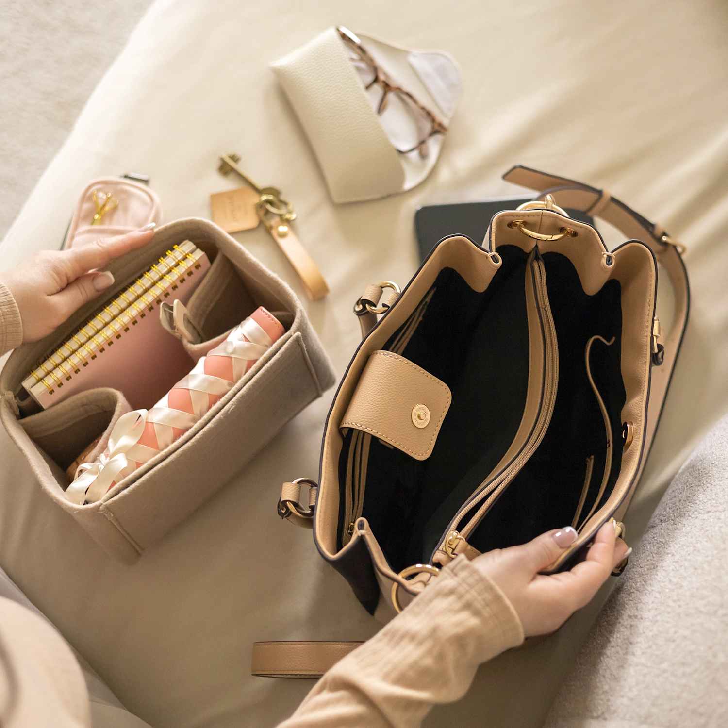 decluttering handbags