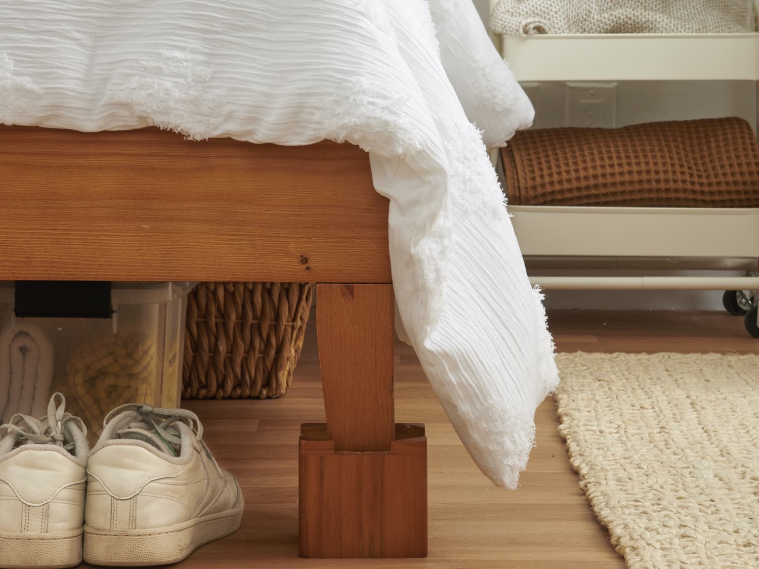 how to hide bed risers