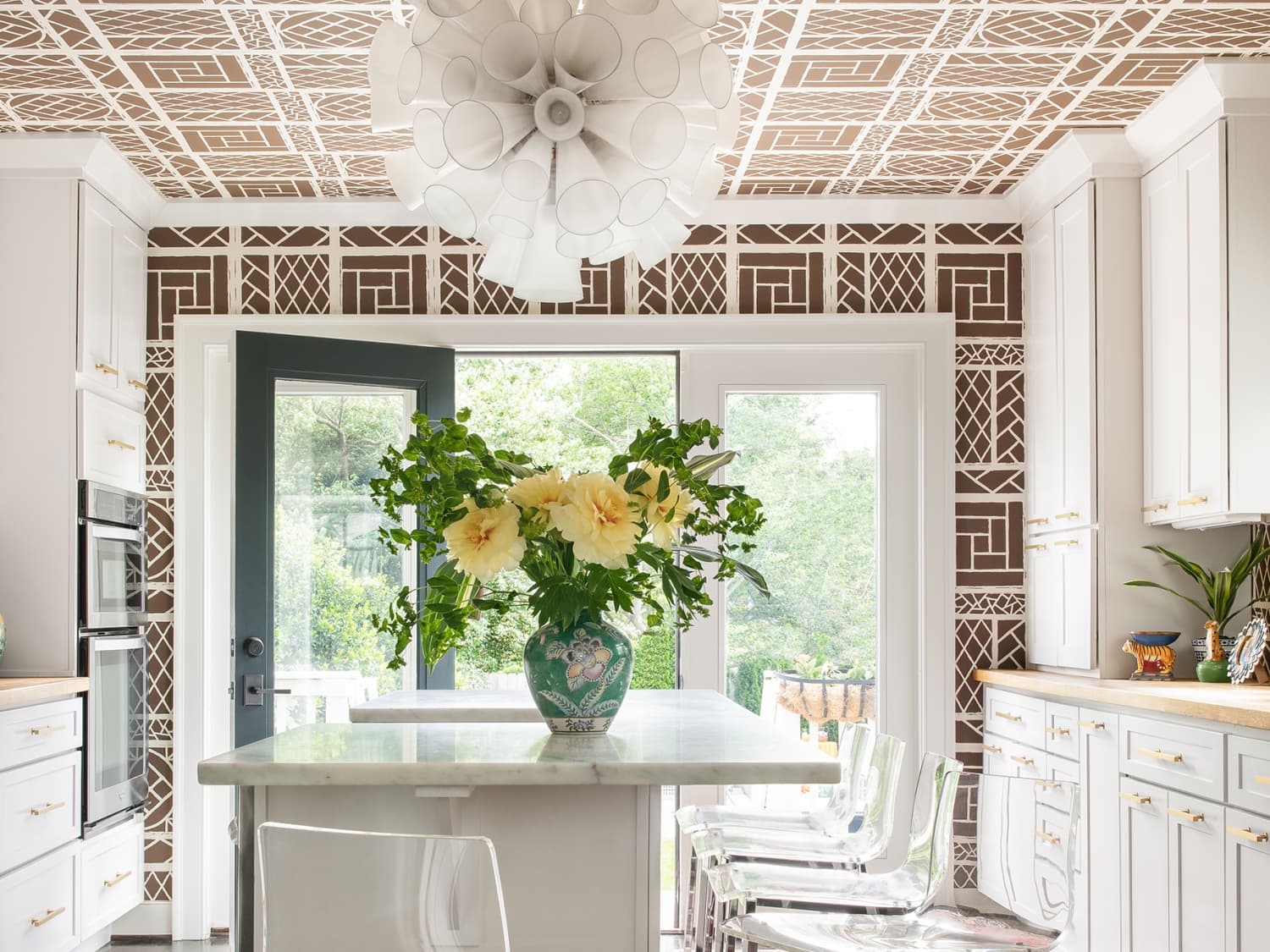 wallpaper dining room ceiling