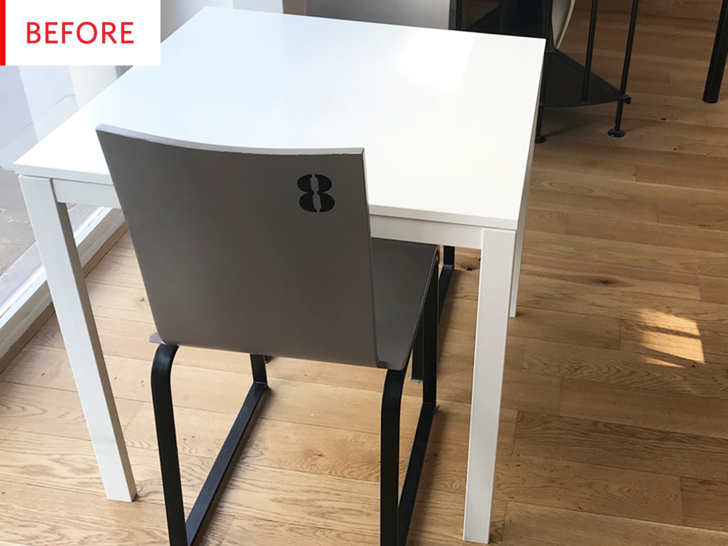 IKEA Table Hack DIY Concrete Brass Rods Apartment Therapy