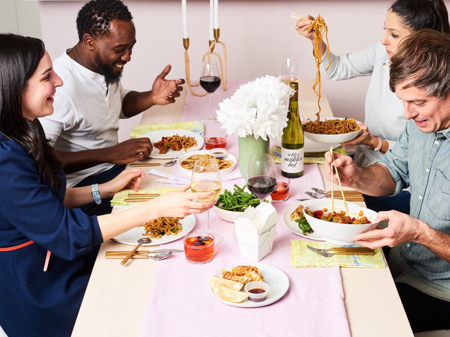 People Enjoying Dinner