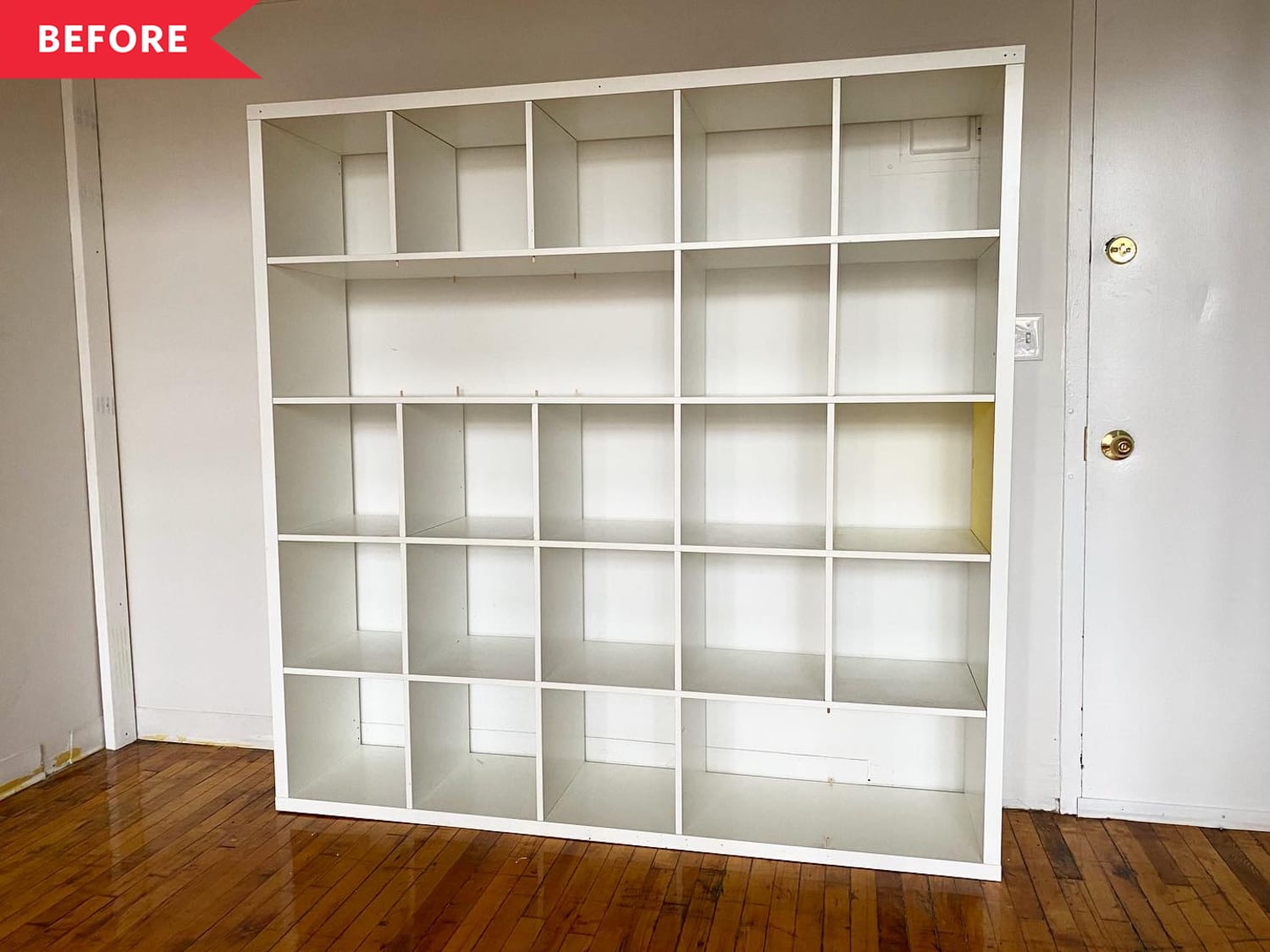 IKEA KALLAX Hack Caned Doors Before and After Photos Cubby