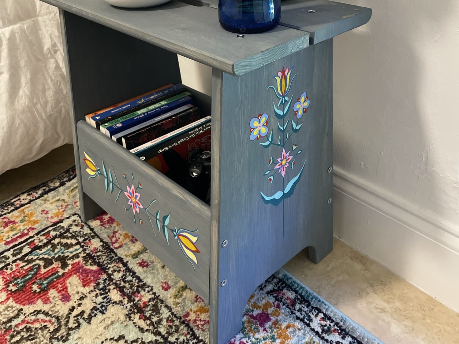 floral bedside table