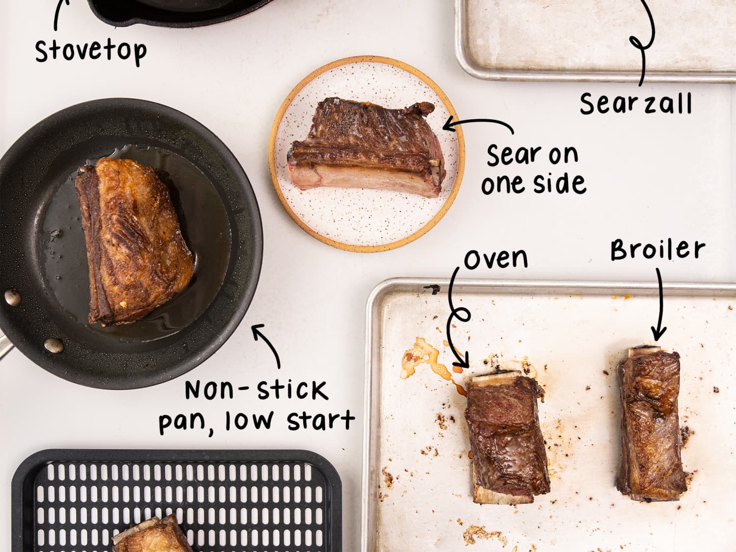 how to cook a steak in the oven then sear it