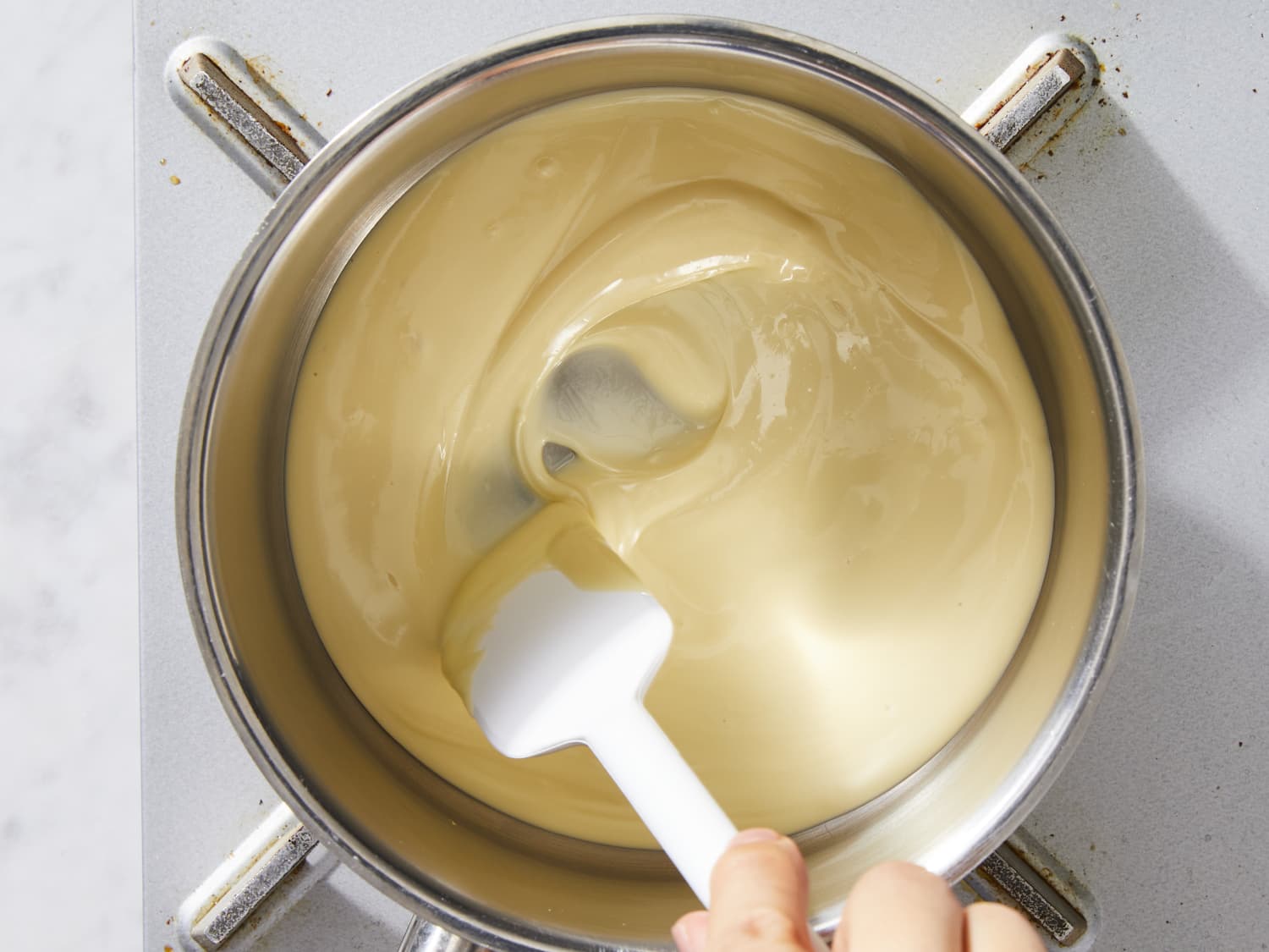 melted white chocolate split