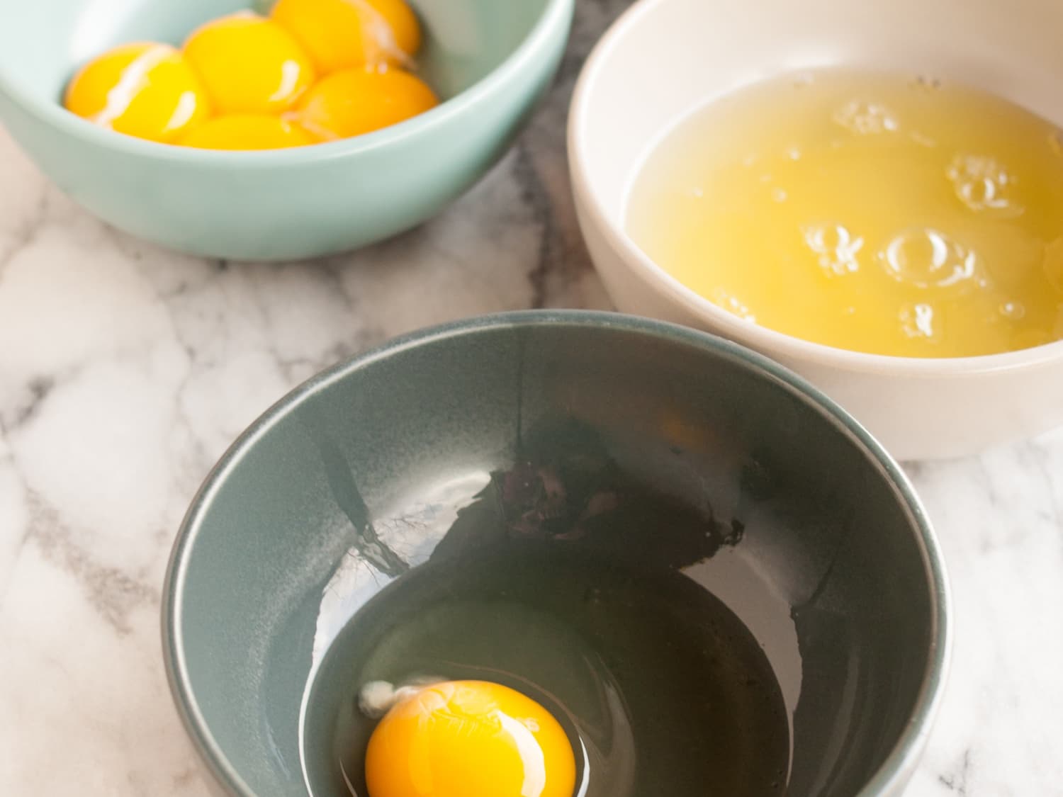 slightly cracked egg