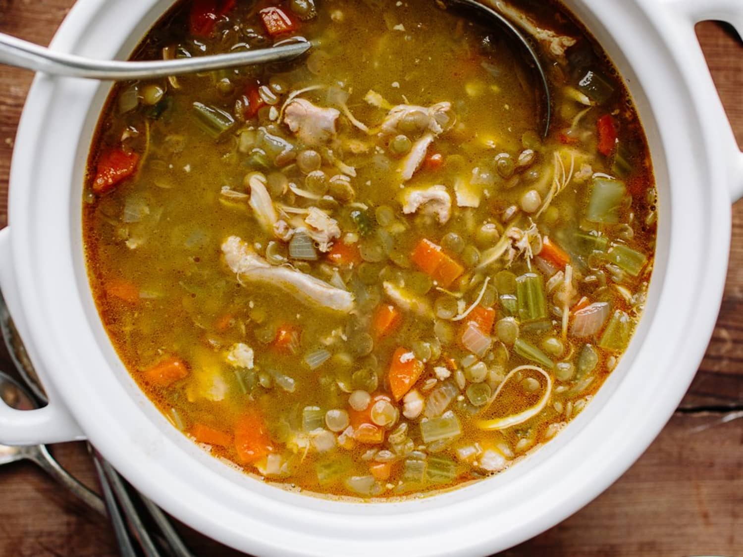how to make lentil soup with chicken stock