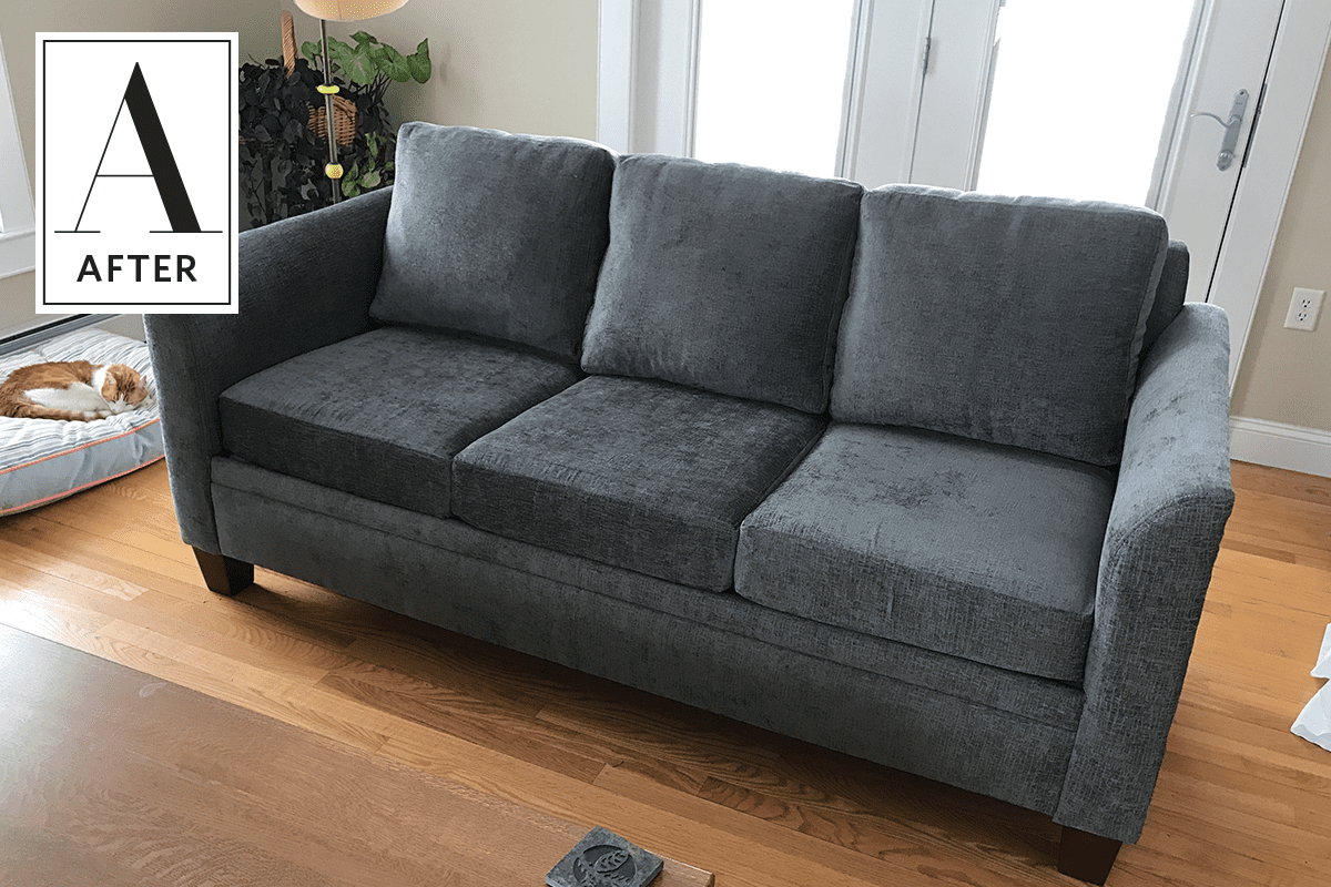 Before After Photos DIY Sofa Redesign and Rebuild Apartment Therapy
