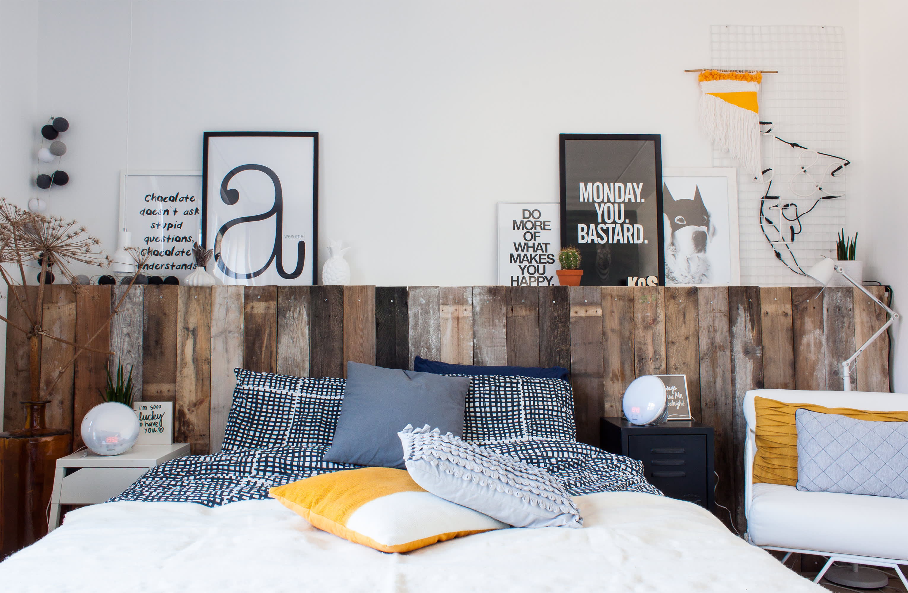 Reclaimed Wood Headboard and Shelf DIY Apartment Therapy