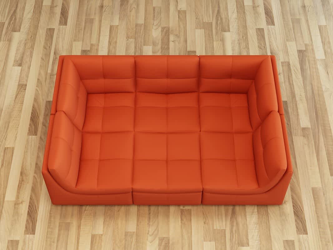 Weisman faux leather reversible modular corner sectional with ottoman store