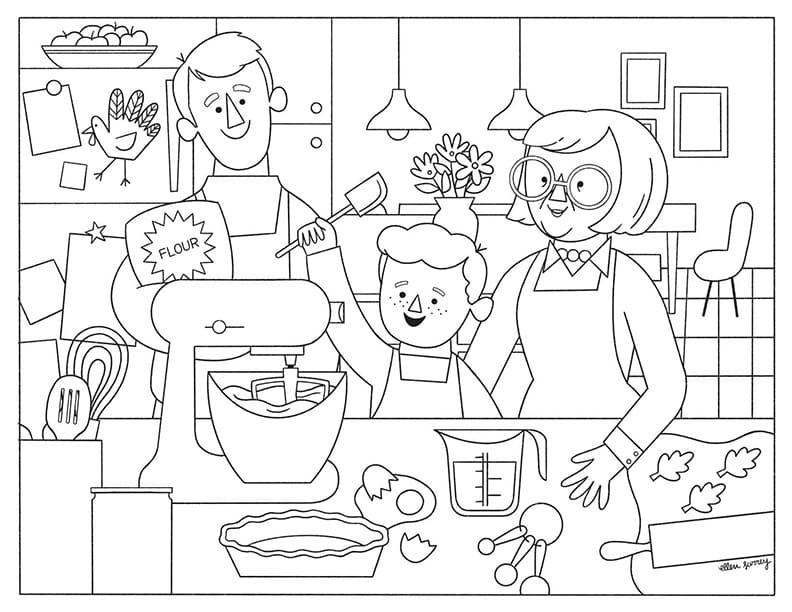 cooking thanksgiving coloring pages