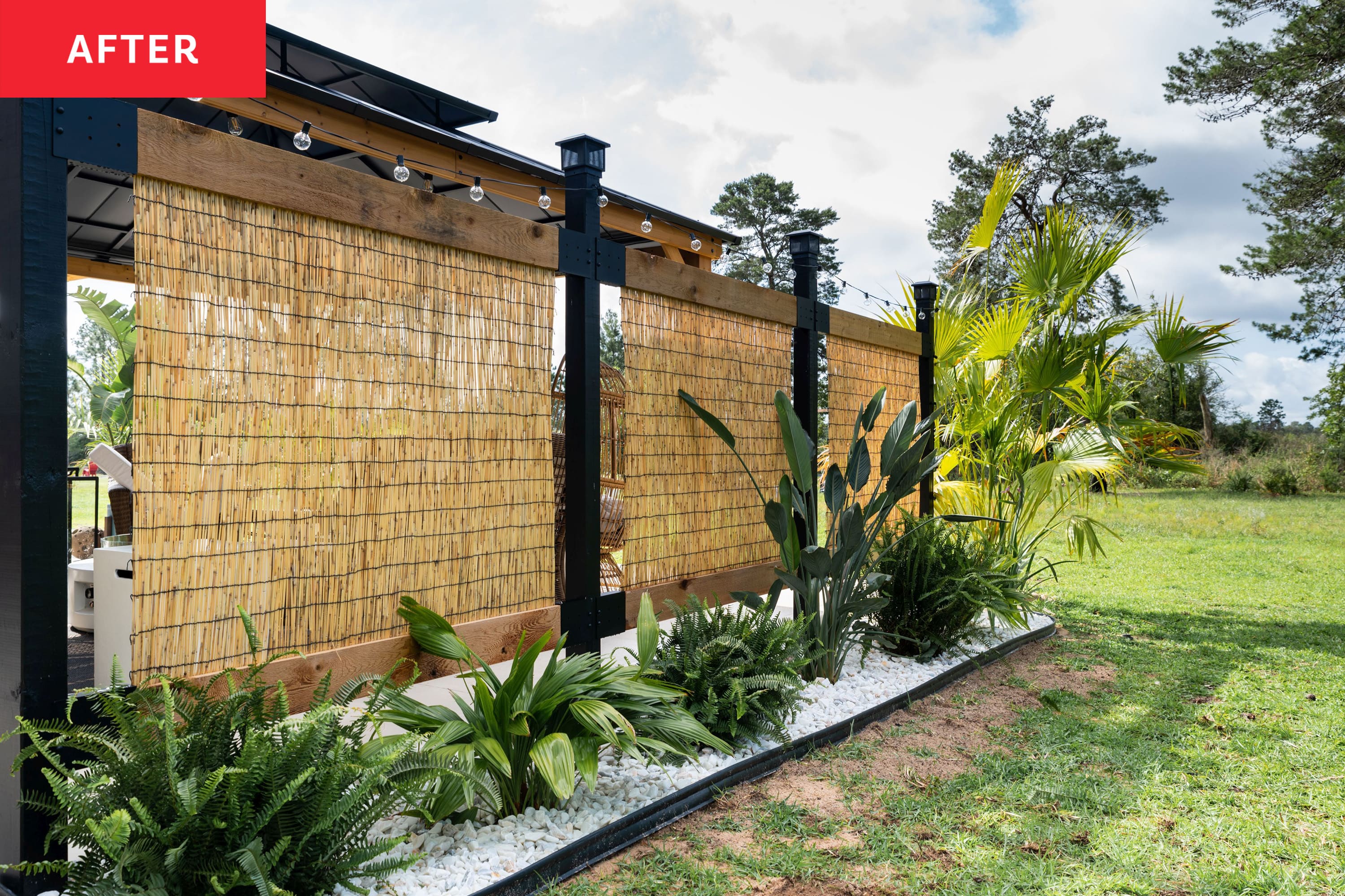 Concrete Patio And Privacy Screen