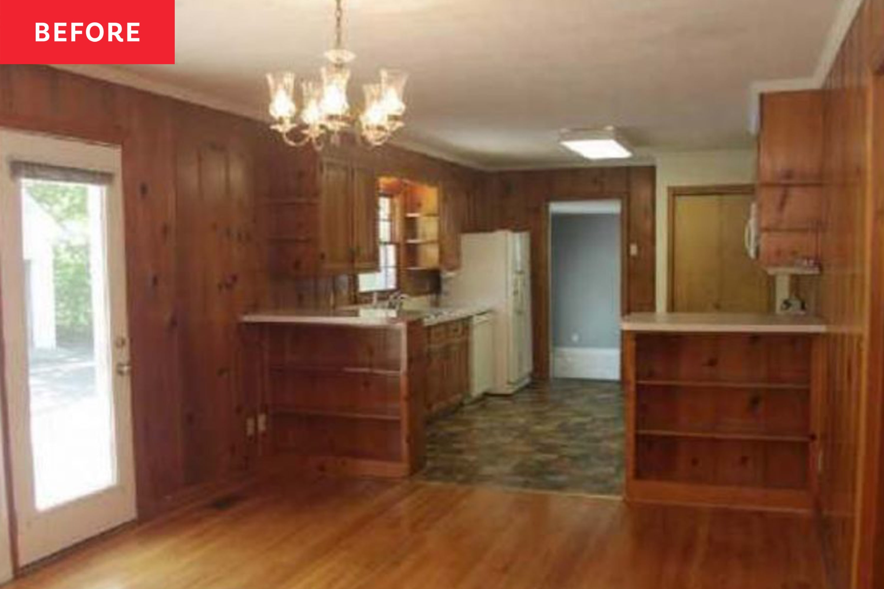 Paint Wood Paneling Before And After Kitchen Priming Our Wood Paneling