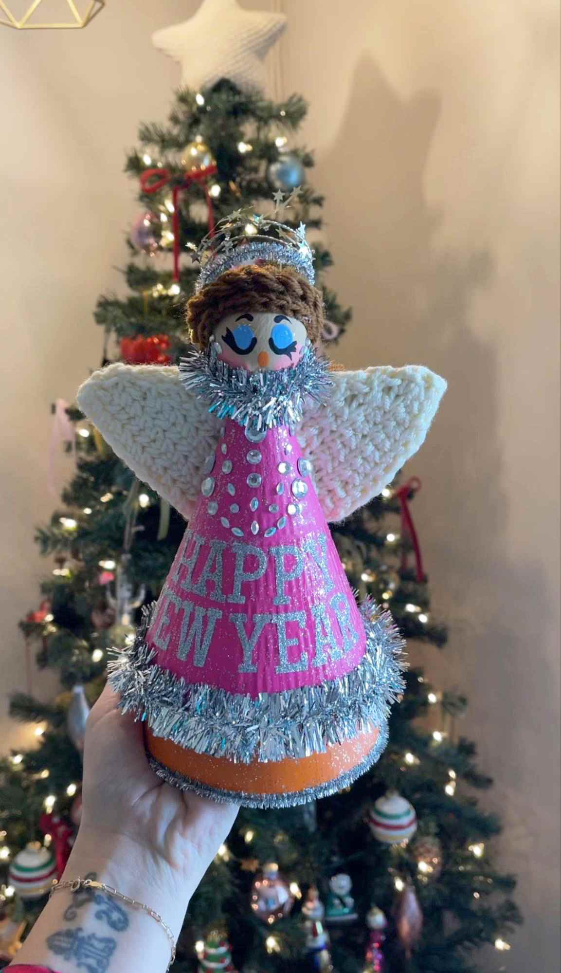 Homemade Christmas Tree Angel Toppers