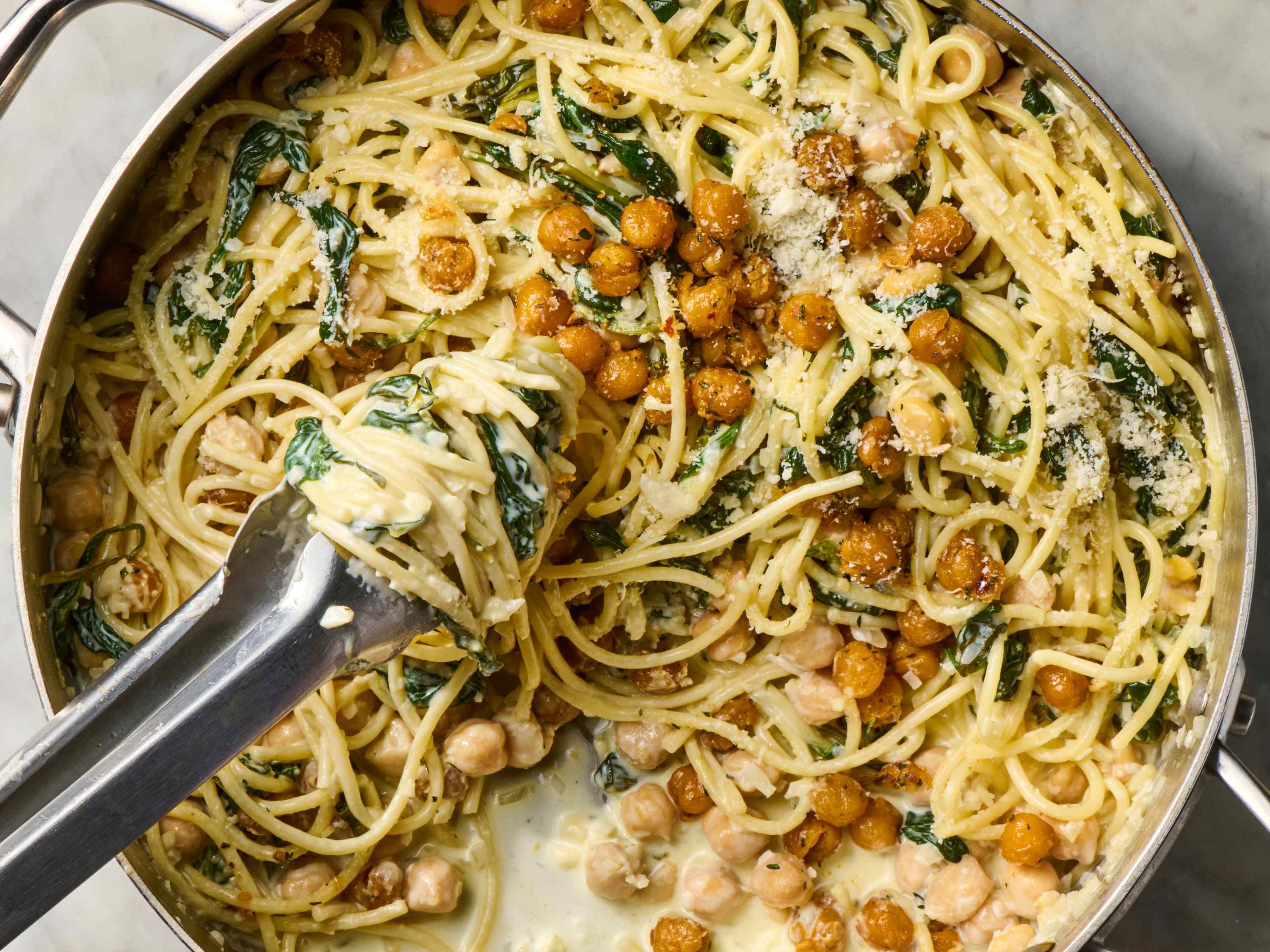 Chickpea Pasta Creamy Chickpea & Spinach Spaghetti